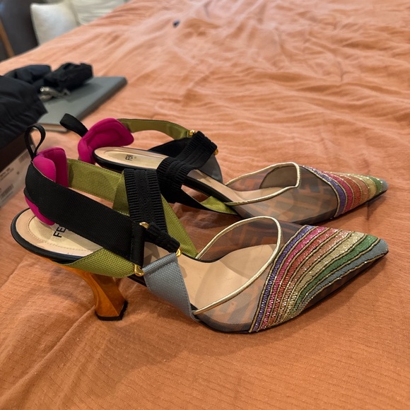 Fendi | Shoes | Fendi Multicolor Strappy Womens Heels | Poshmark